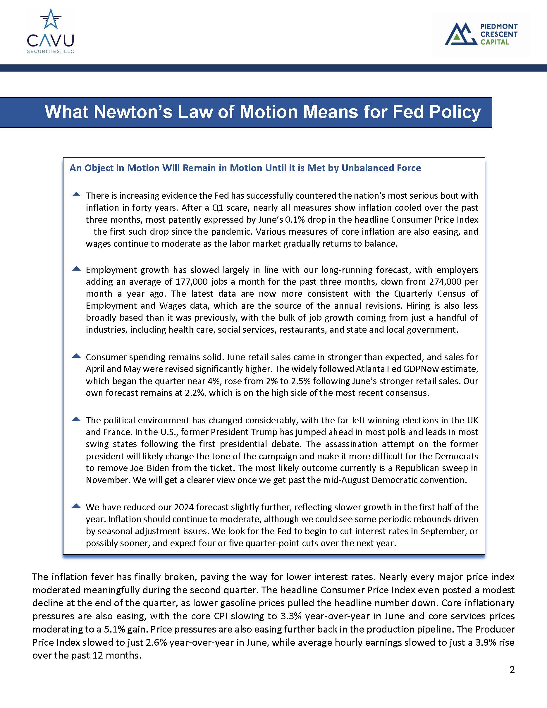 The CAVU Compass - The Outlook & Newton's Law of Motion